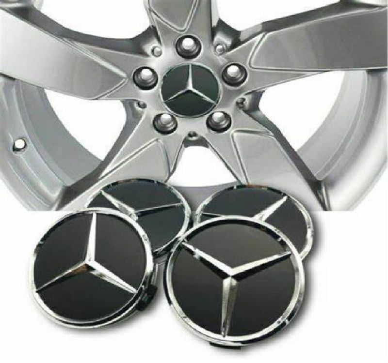 4x Nabendeckel 75mm mit Mercedes-Benz Logo (Neu und originalverpackt ...