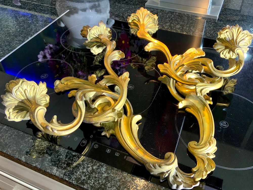 JUGENDSTIL PAAR WAND XL KERZENLEUCHTER BRONZE MASSIV FRANCE (Gebraucht) in Biglen für CHF 26 ...