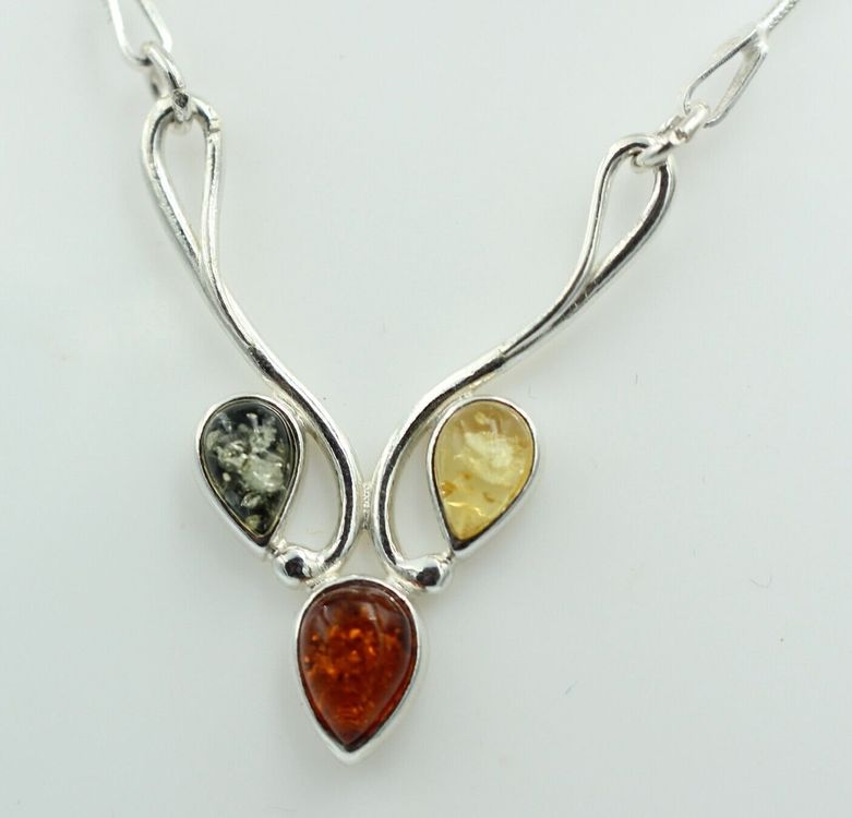Bernstein Collier Bernstein 925 Sterling Silber Bernsteinket | Kaufen ...