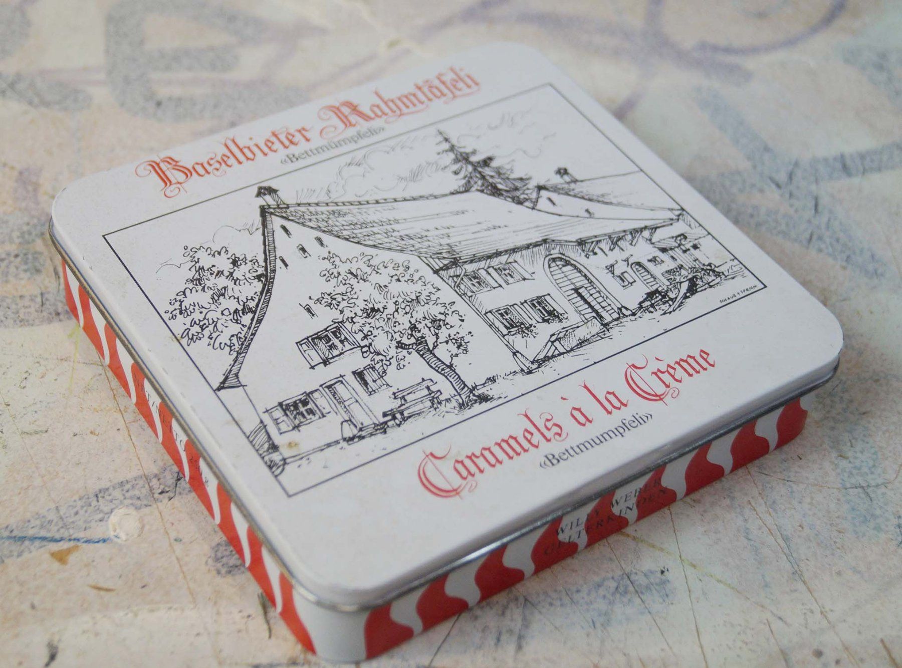 Dose Basellbieter Rahmtäfeli – Caramels à la Crème Blechdose (Gebraucht ...