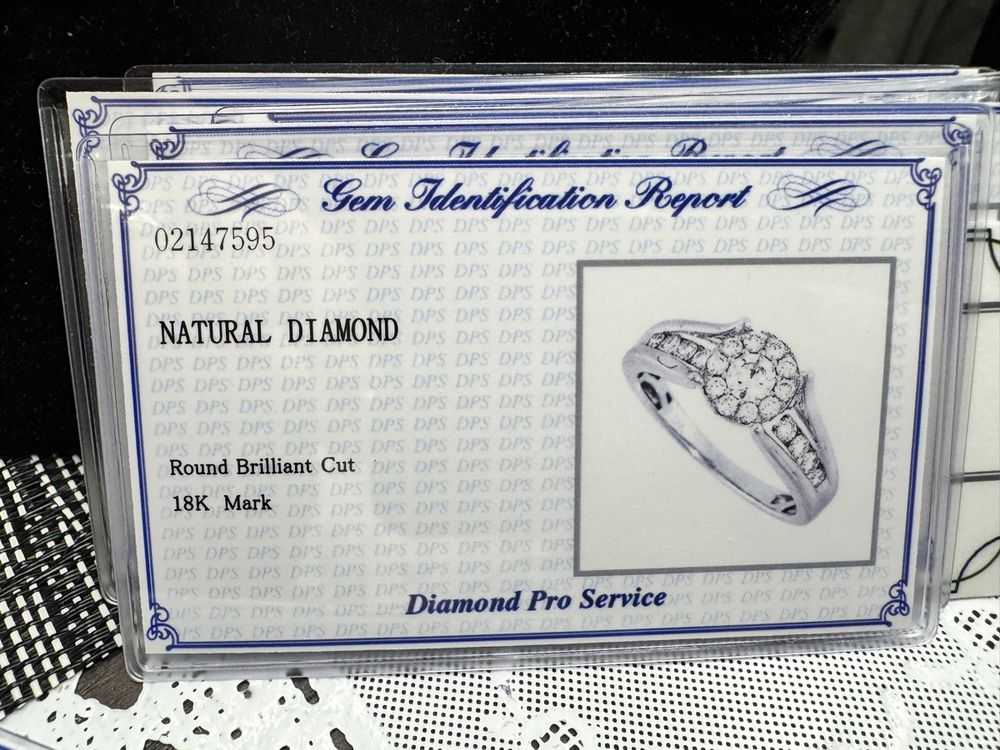 18k Weiß Gold Ring mit 1.00 ct Natur Diamanten / 54 EU (Neu (gemäss ...