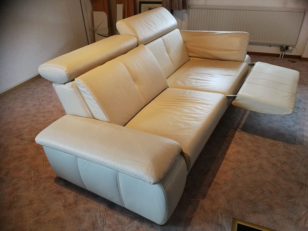 Sofa echt Leder in weiss (Gebraucht) in Uetliburg SG für CHF 100 – nur Abholung auf Ricardo kaufen