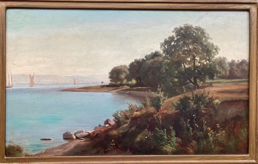 Jean Philippe GEORGE 1818-1881, Orig. Oelgemälde "Genfersee" (Gebraucht ...