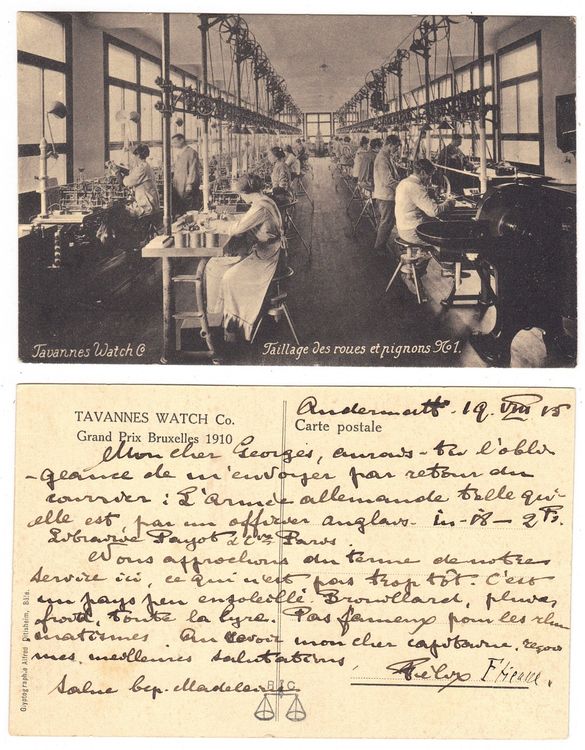 Tavannes Watch, Taillage des roues et pignons No. 1 (D'occasion) à La ...