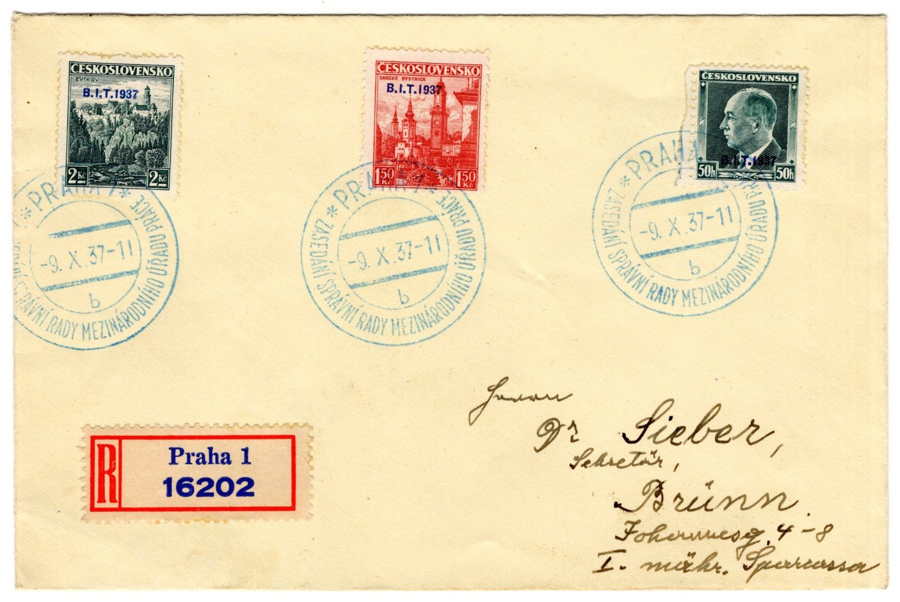 B.I.T. Chargé-Beleg von der Tschechoslowakei nach WABERN (Gebraucht) in ...