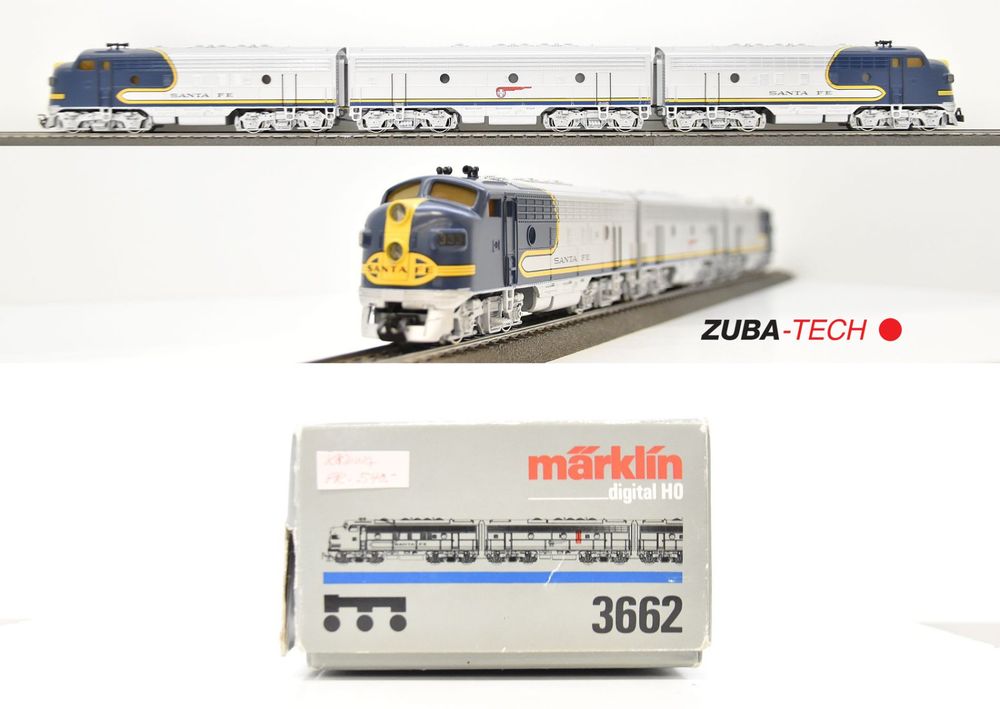 Märklin 3662 Diesellok GM EMD F7 Santa Fe H0 WS Digital OVP (Gebraucht ...