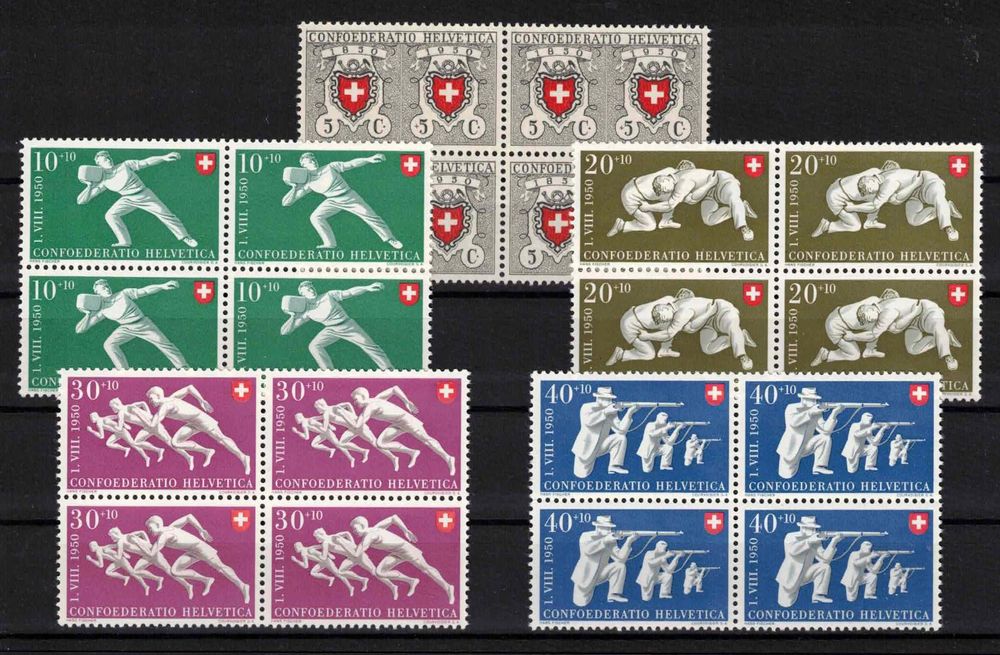 Pro Patria 1950 Serie im 4er-Block ** | Kaufen auf Ricardo