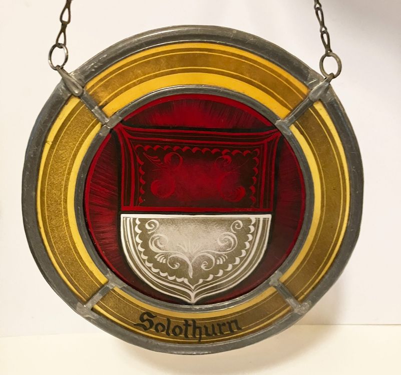 Wunderschönes Bleiglas Solothurn Wappen, Durchmesser: 16cm | Kaufen auf ...