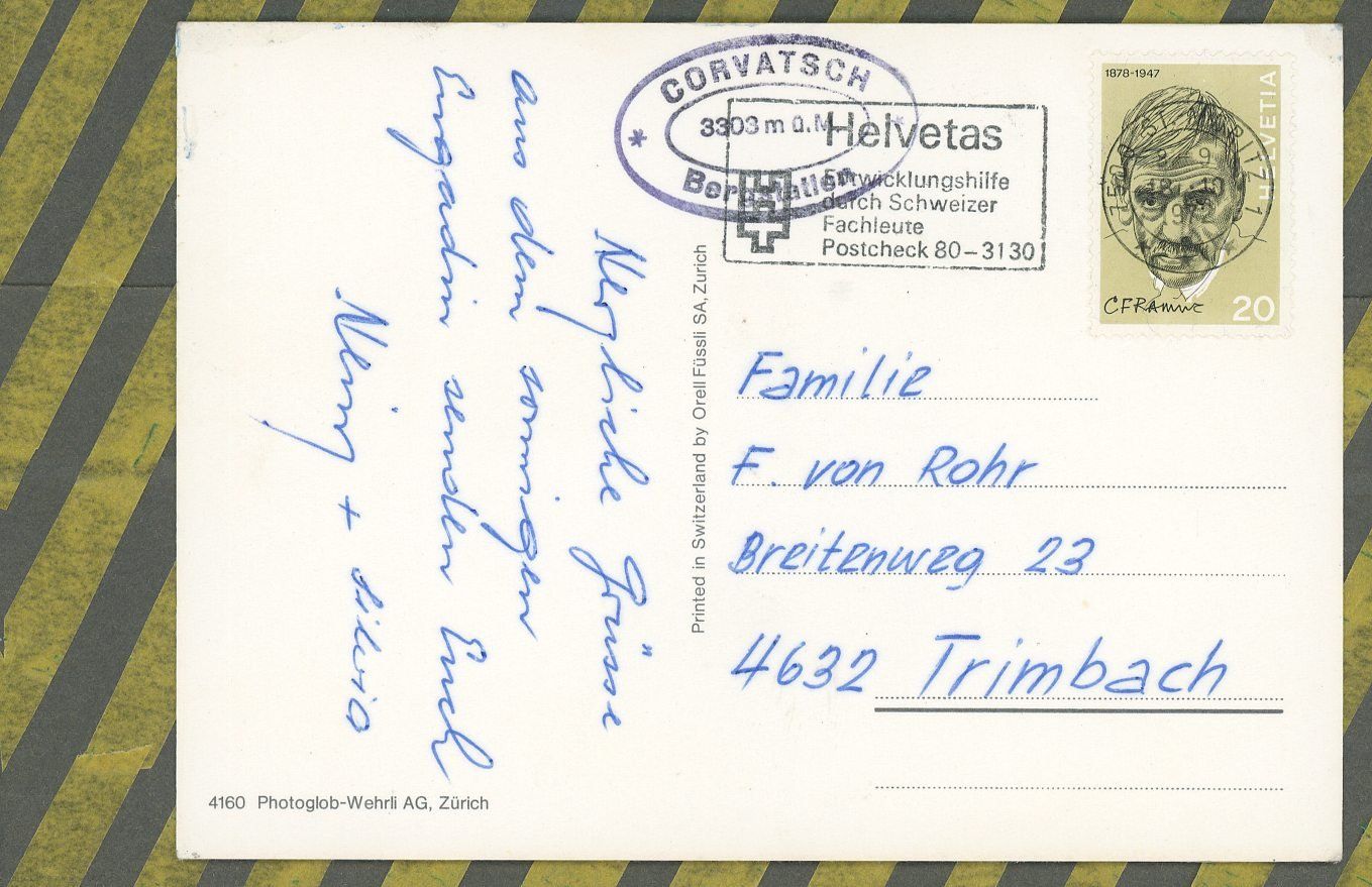 AK color Piz Corvatsch GR 3-Bild Wintersujets ≈ 1972 (Gebraucht) in ...