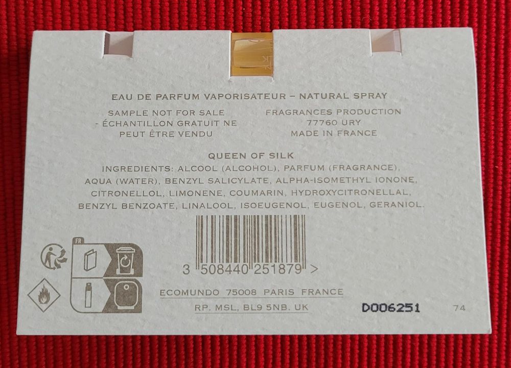 Creed Queen of Silk 1,5ml Eau de Parfum Muster Probe (Neu (gemäss ...