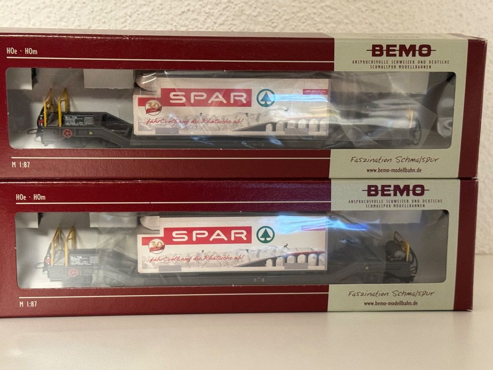 Bemo H0m RhB 2 Stück Sb-v Container Spar Pirovino Finish (Neu (gemäss ...