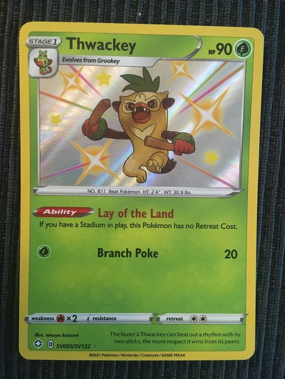 Pokemon Thwackey Shiny Shining Fates Englisch (Neu (gemäss Beschreibung ...