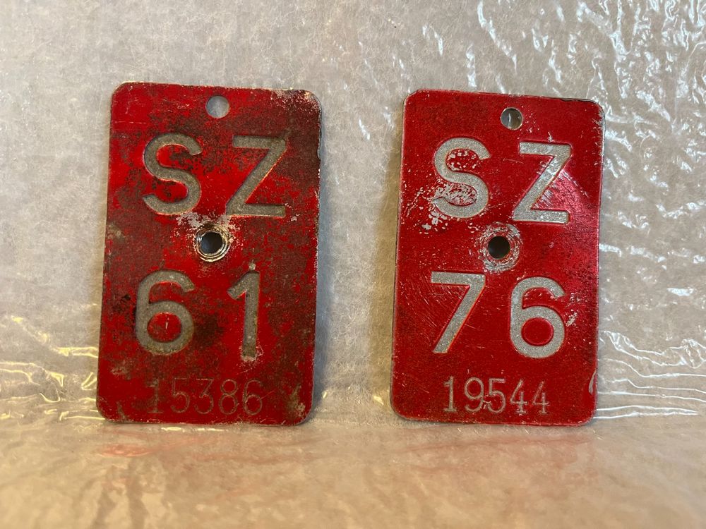 Plaques de vélo SZ / Velonummern Schild SZ 61-76 (D'occasion) à Les ...