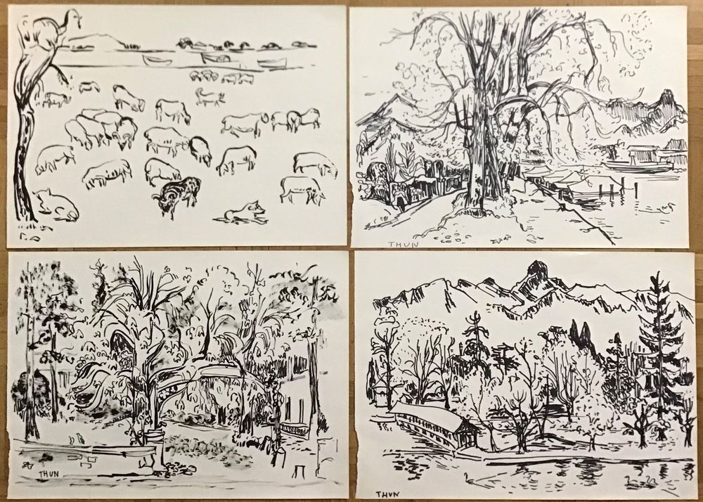 Maria UEBERSAX (1899-1989) 4x Aquarelle | Kaufen auf Ricardo