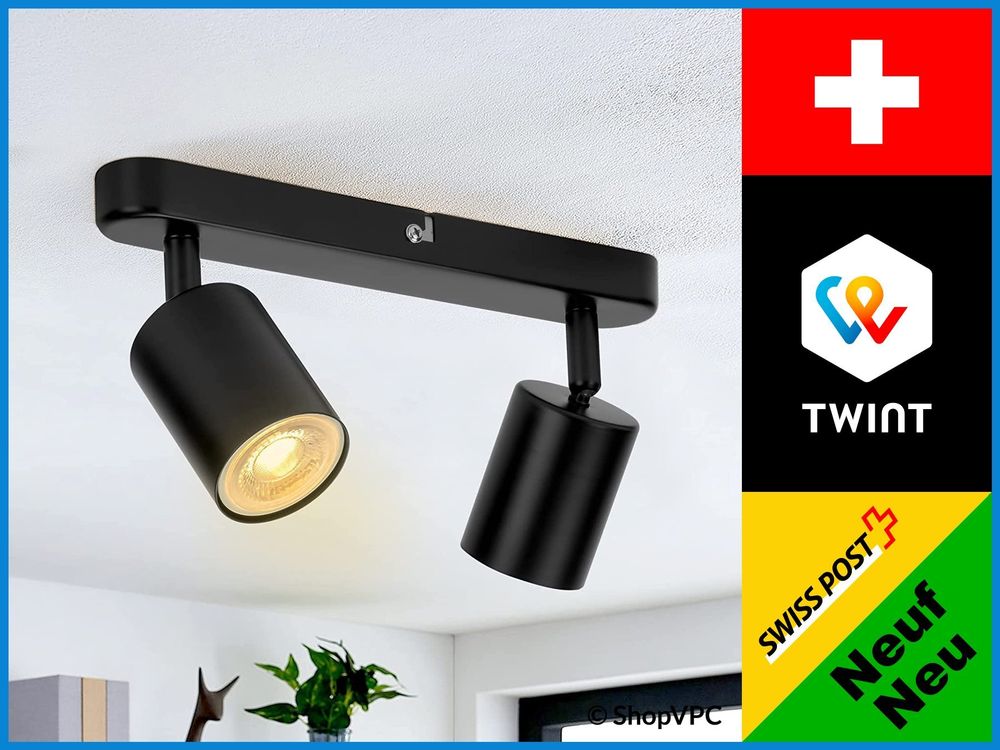 LED-Deckenleuchte mit 2 schwenkbaren Spots - Deckenlampe (Neu und originalverpackt) in Develier ...