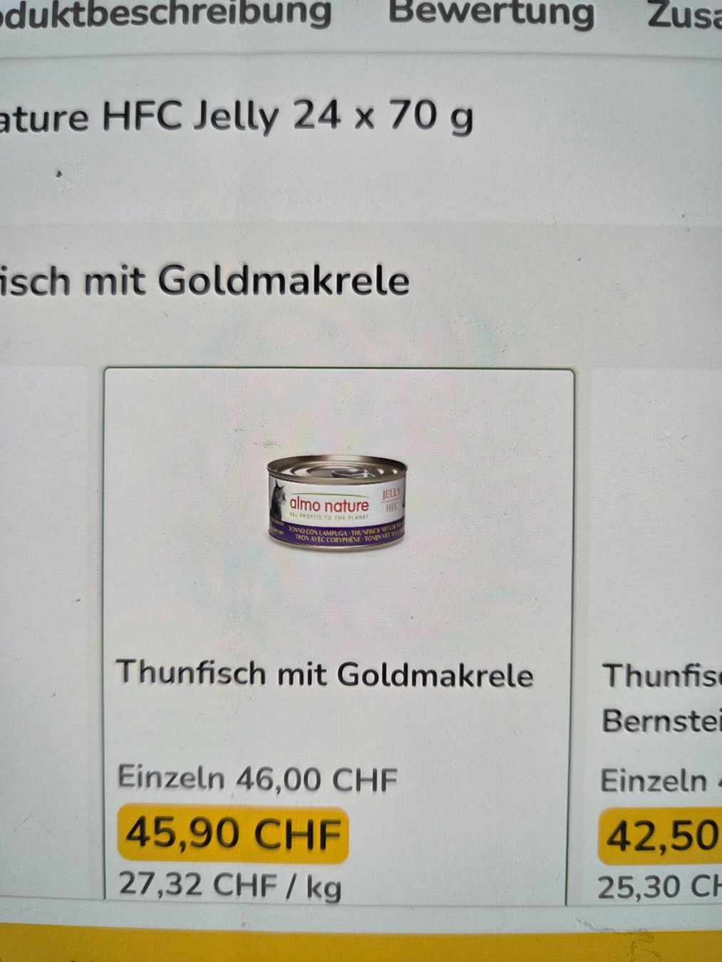 Almo Nature Thun m. Goldmakrele 23 stk (70gr) (Neu (gemäss Beschreibung ...