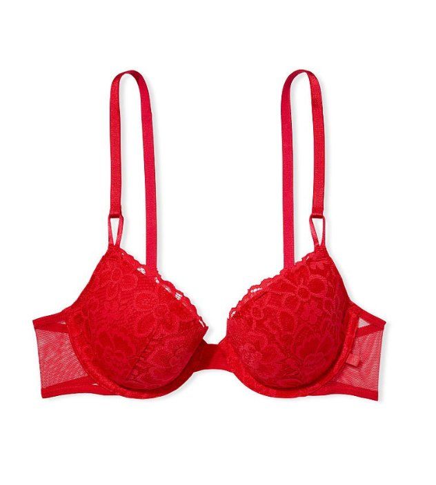 Victoria's Secret Push Up BH Rot Gr. 80 B Spitze + Mesh Neu (Neu und originalverpackt) in ...