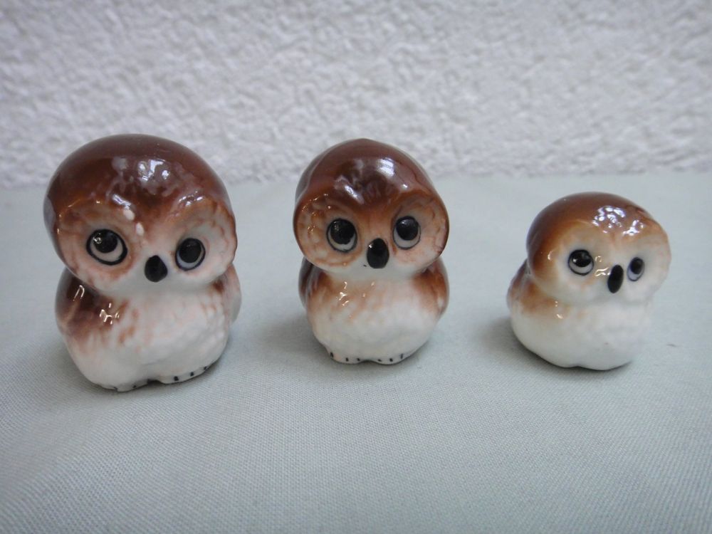 Uhu-Familie, 3-teilig, aus Porzellan (Neu und originalverpackt) in ...