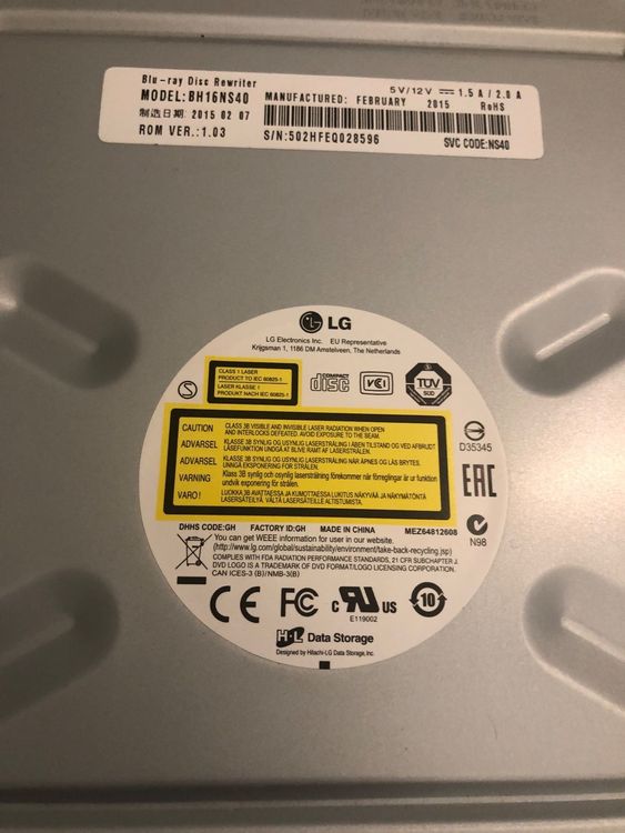 LG Re-Writeable Blu-Ray Drive (SATA Blu-ray Burner) (Gebraucht) in ZH ...