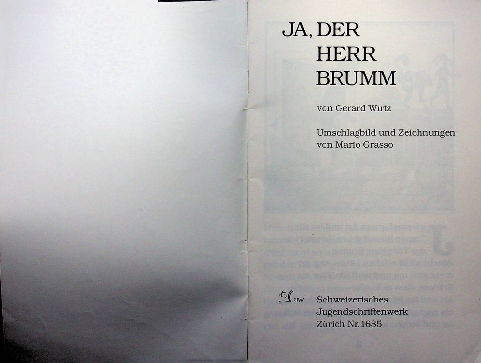 SJW 1685 Gérard Wirtz Ja, der Herr Brumm EA 1984 (Gebraucht) in Reitnau ...