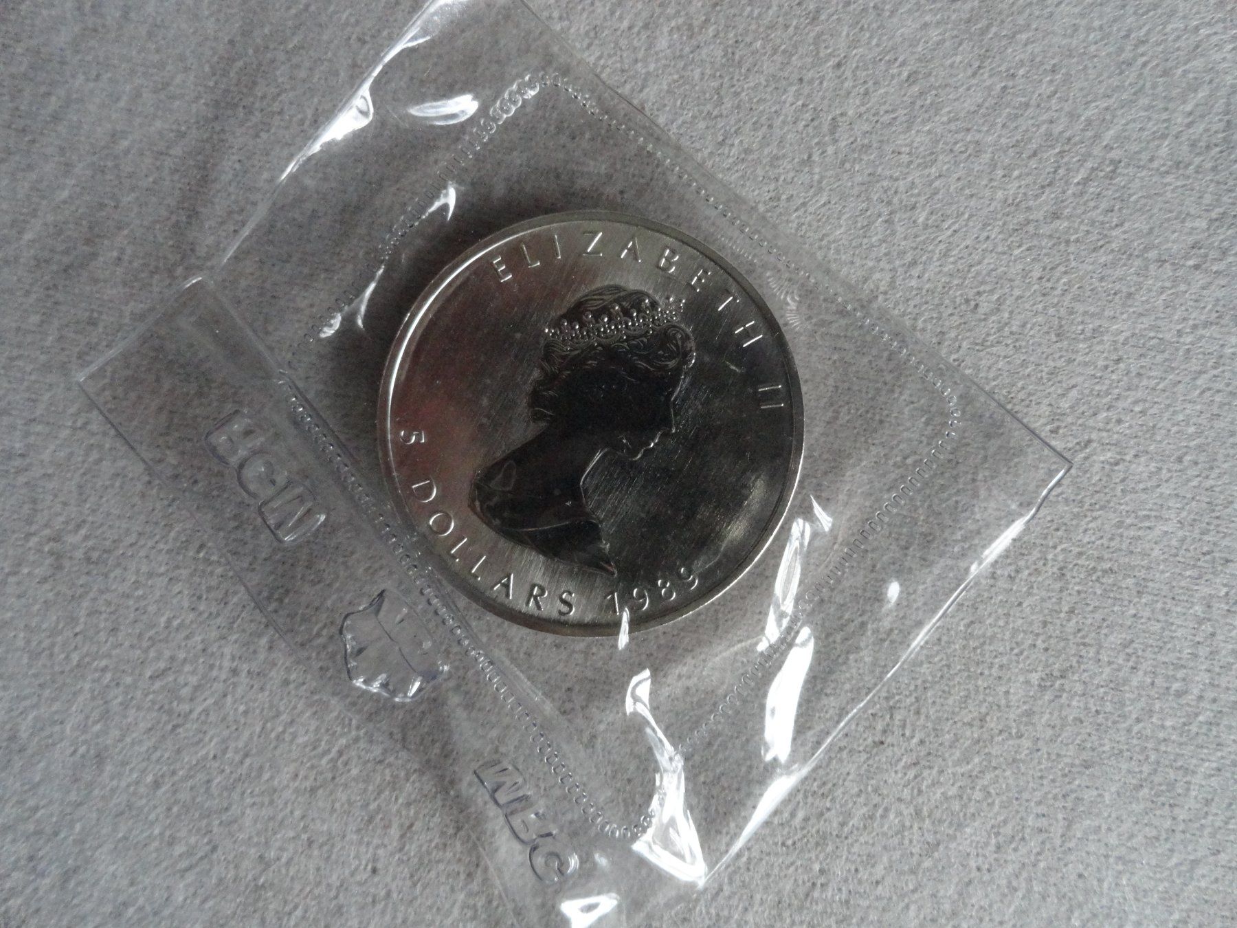 Silbermünze Kanada Maple Leaf 5 Dollars 1989 - Elizabeth II (Neu und ...