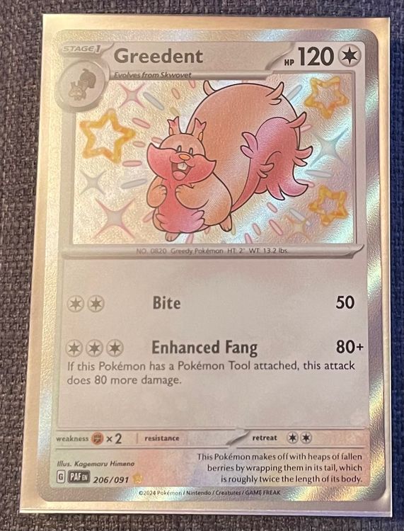 Greedent Shiny/Paldean Fates/NM (Neu (gemäss Beschreibung)) in Mels für ...