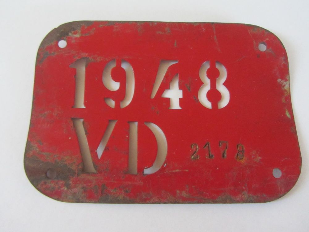 TRES RARE !!! PLAQUE DE TRACTEUR VD 1948 (D'occasion) à Echallens pour ...