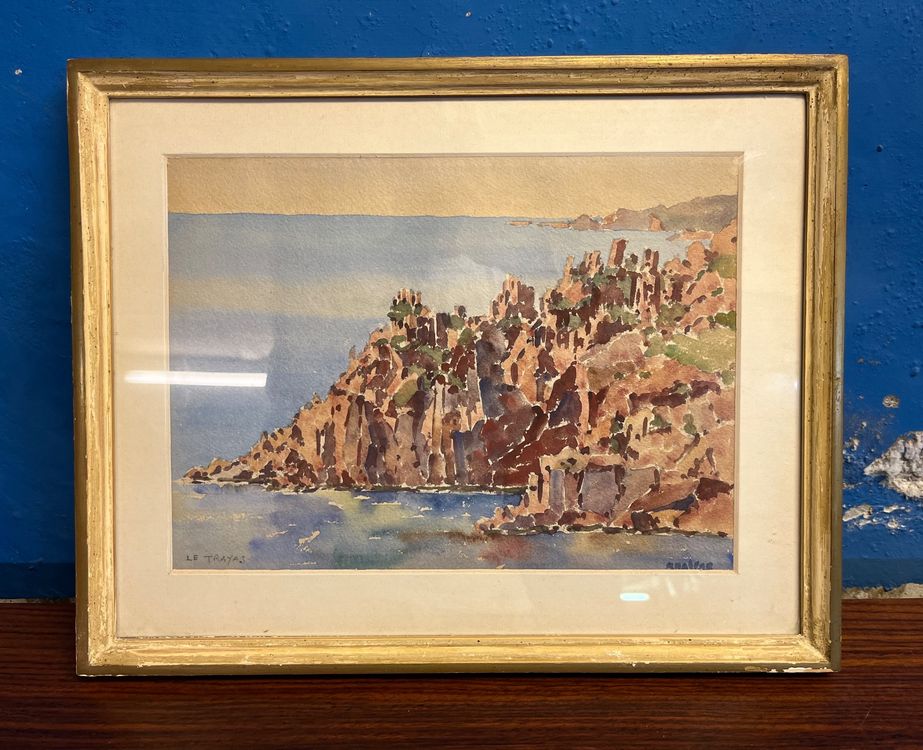 Le trayas Aquarelle sur carton signée bord de mer (Gebraucht) in Rolle für CHF 20 – mit ...
