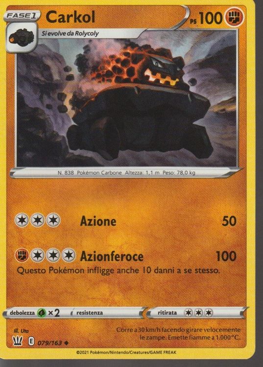 TCG POKEMON Stili Di Lotta BST 079/163 CARKOL Italiano (Neu (gemäss ...