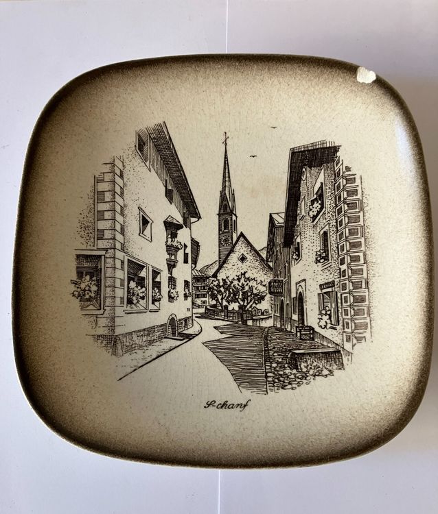 Wandteller Schweiz S-Chanf, Keramik, Durchmesser ca. 18cm (Gebraucht ...