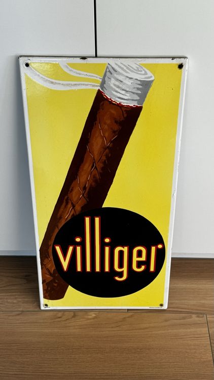 Villiger Stumpen Emailschild 35x70cm Münchener Emaillewerk (Gebraucht ...