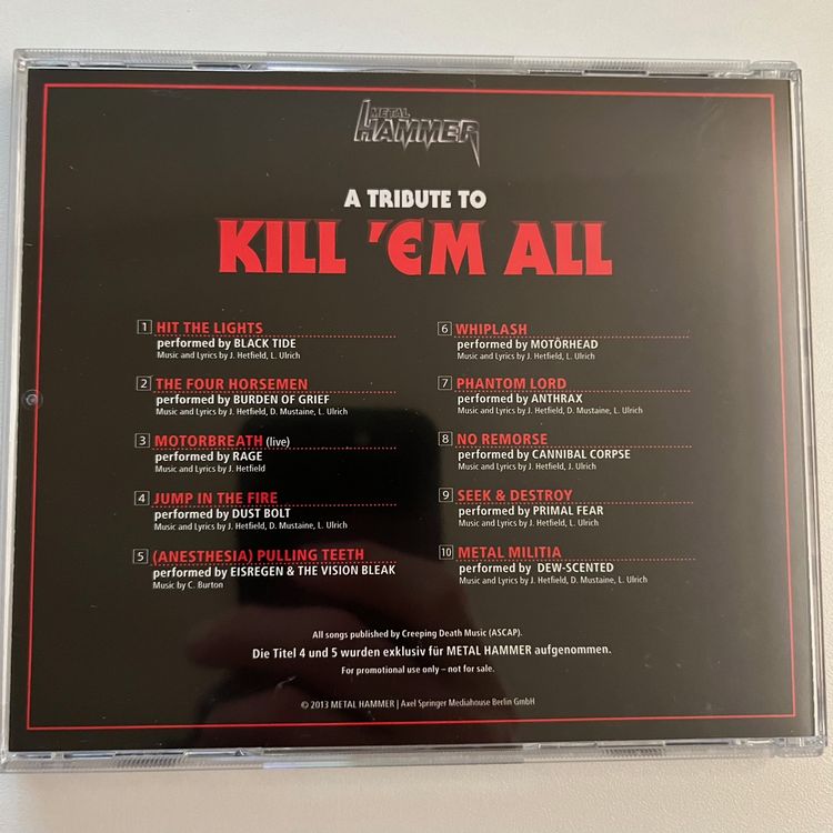 A Tribute to Kill 'em All CD (Tribute to Metallica's Debut) | Kaufen auf Ricardo
