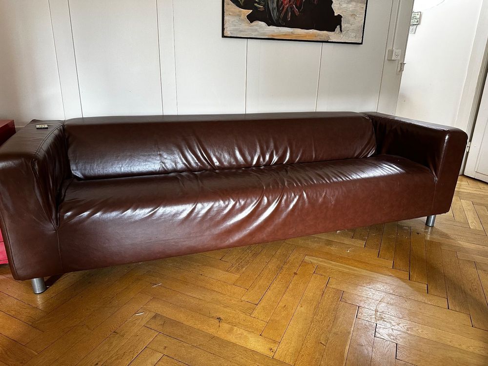 Ikea Klippan Sofa Kunstleder braun 3 Plätze | Kaufen auf Ricardo
