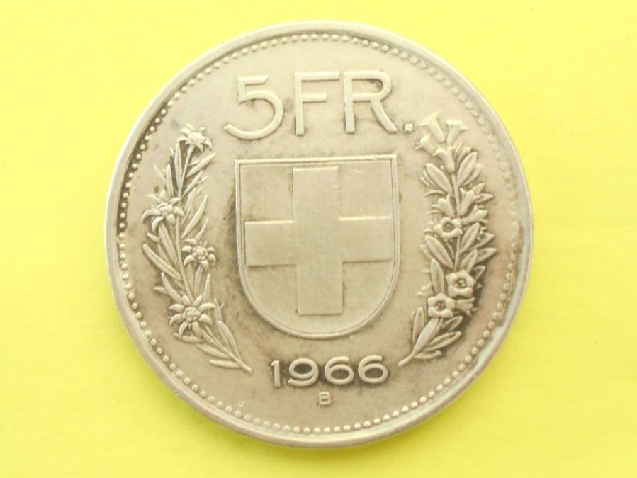 5 Franken 1966 Silber Schweiz (Gebraucht) in Hünibach für CHF 8 – mit Lieferung auf Ricardo kaufen