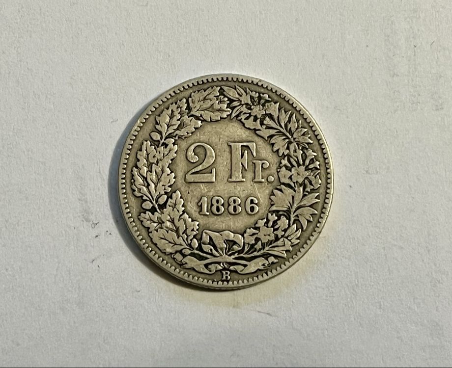 1 x 2 Franken 1886 Silber. (Gebraucht) in Muotathal für CHF 10 – mit Lieferung auf Ricardo kaufen