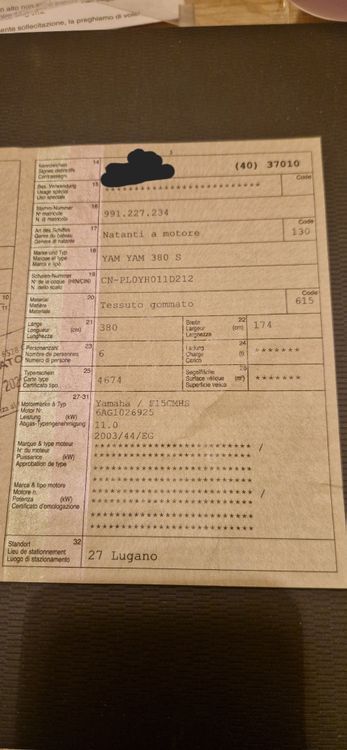 GOMMONE YAM 380S con carrello (Gebraucht) in Bellinzona für CHF 2450 ...