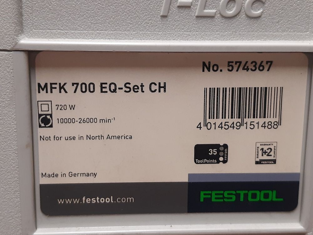 FESTOOL MFK 700 EQ-Set CH Modul - Kantenfräse (Neu (gemäss Beschreibung ...