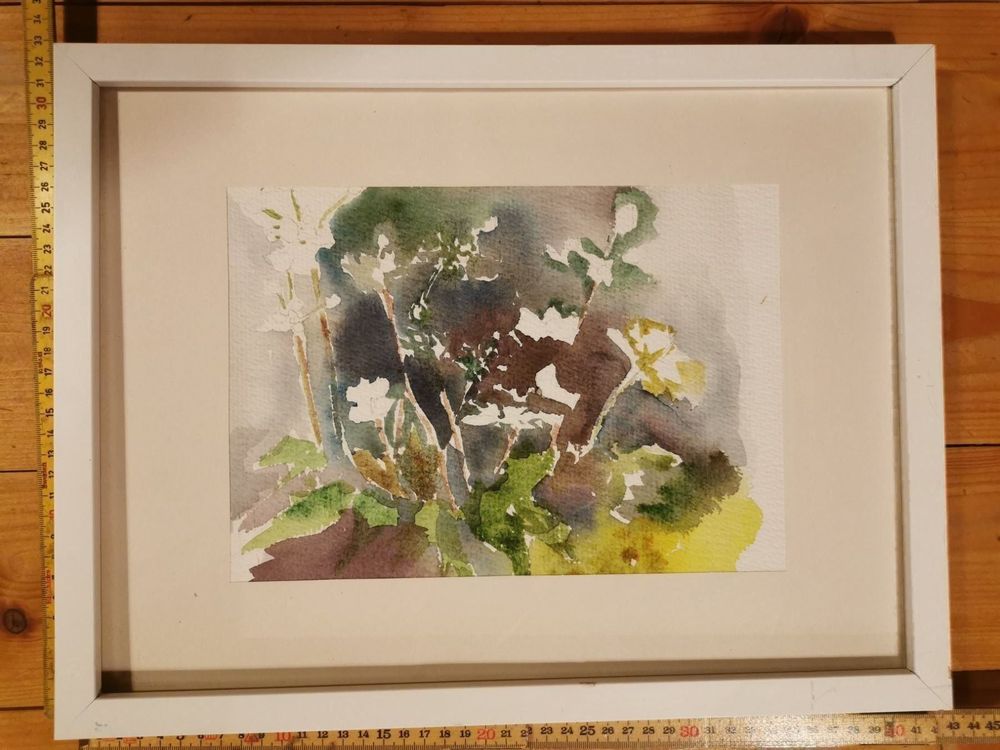 Aquarell Blumen Original Malerei gerahmt | Kaufen auf Ricardo
