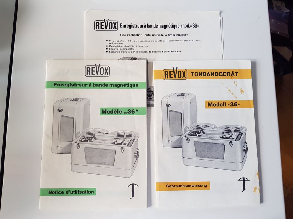 Lot Revox "36" Notice d'utilisation (Gebrauchsanweisung). | Kaufen auf Ricardo