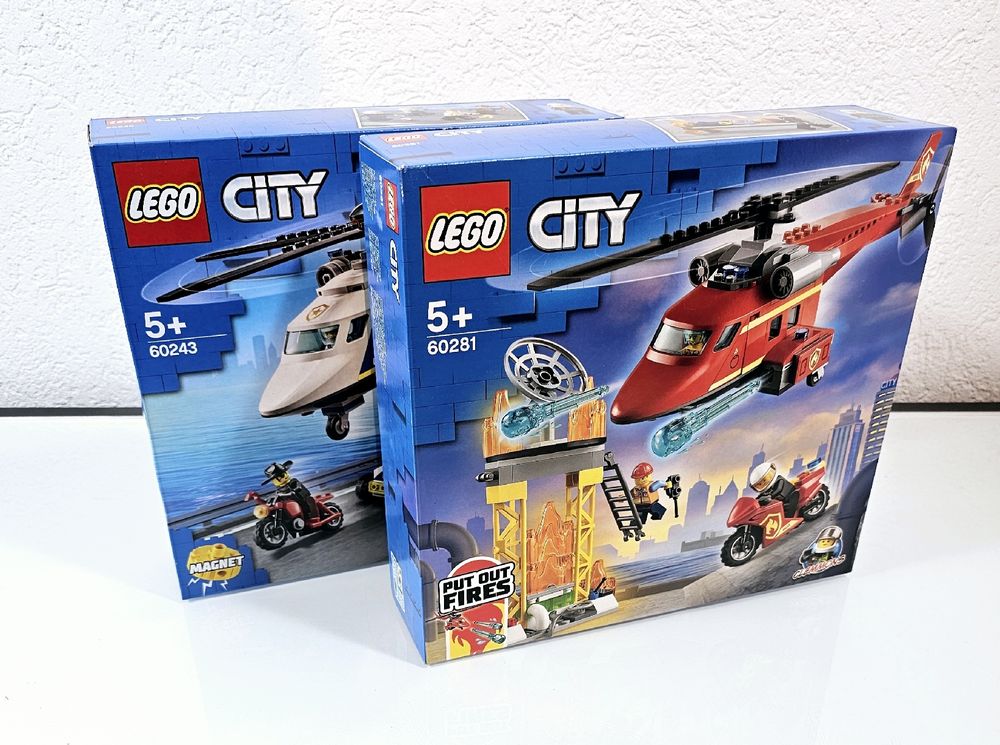 LEGO CITY 60281, 60243 FEUERWEHR- UND POLIZEIHELIKOPTER (Neu und ...