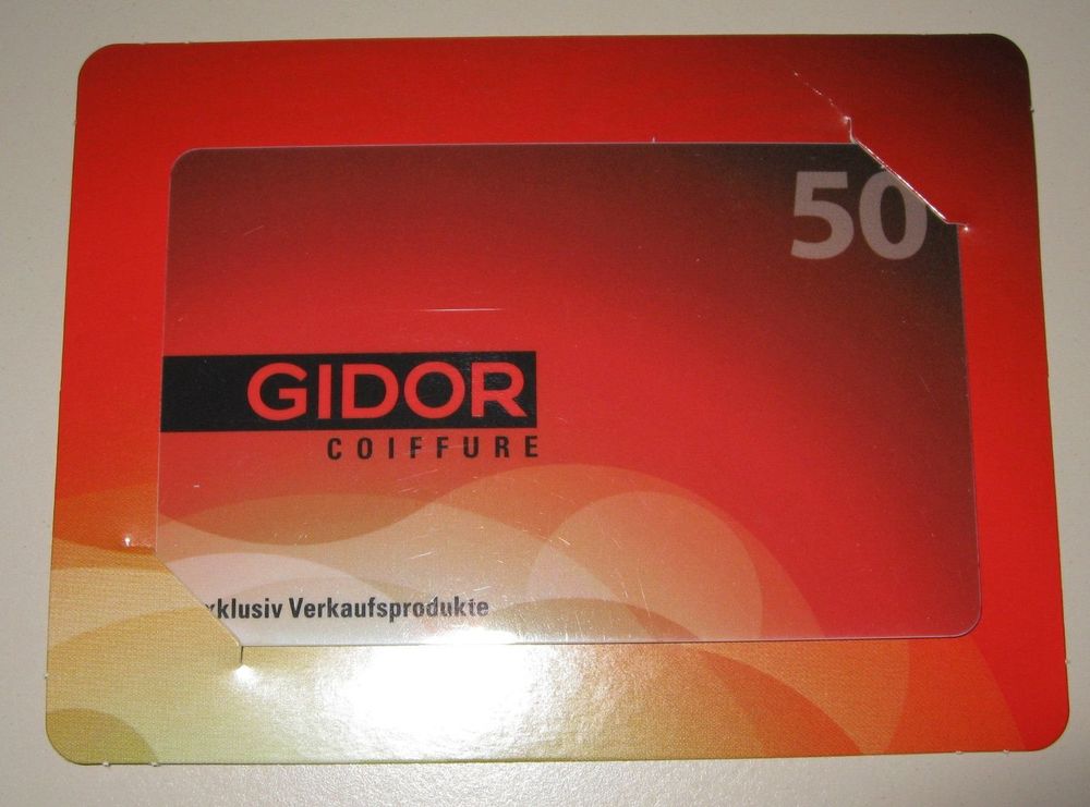 GIDOR GESCHENKKARTE WERT FR. 50.-- (Neu (gemäss Beschreibung)) in ...