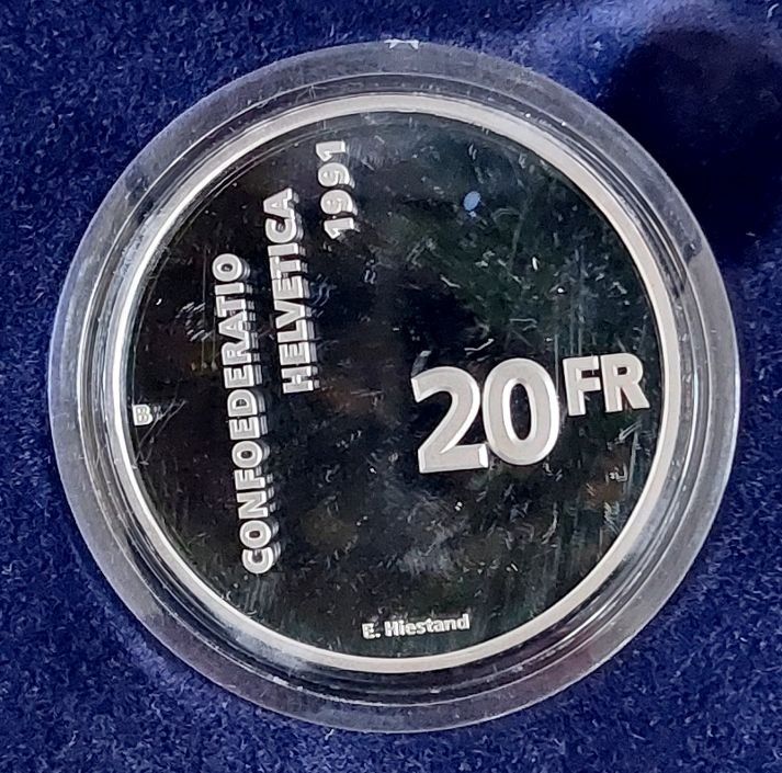 20 Franken 1991 Silber pp 700 Jahre Eidgenossenschaft Box (Neu (gemäss ...
