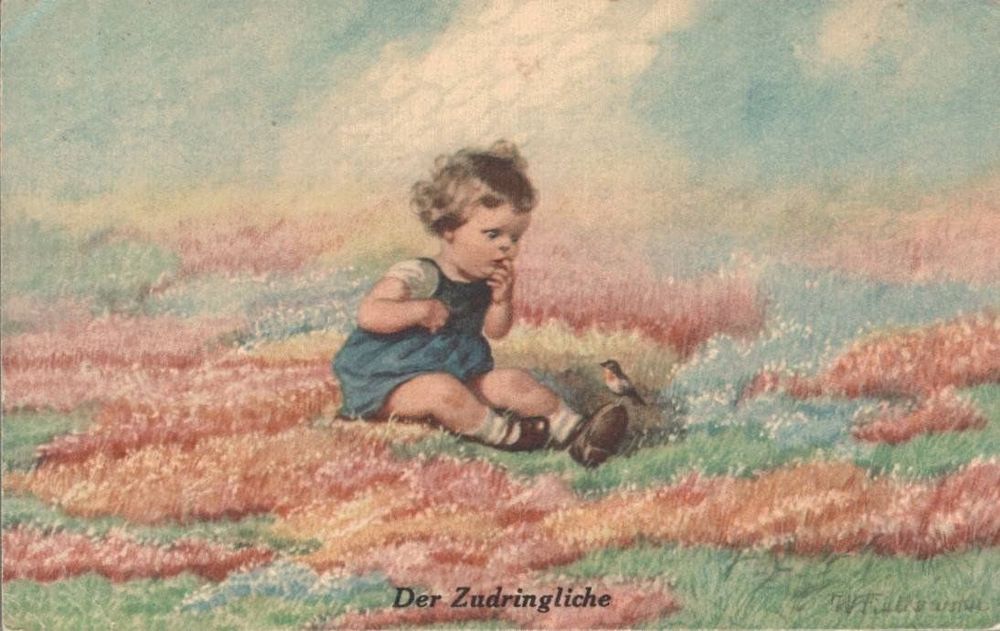 Kind mit Vogel, Der Zudringliche, gel. Wädenswil 1929 | Kaufen auf Ricardo