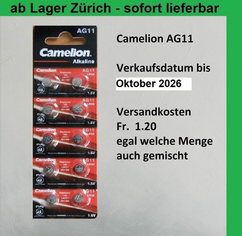 10 Knopfzellen 1.5V Camelion AG11 (Neu und originalverpackt) in Zürich für CHF 2.4 – mit ...