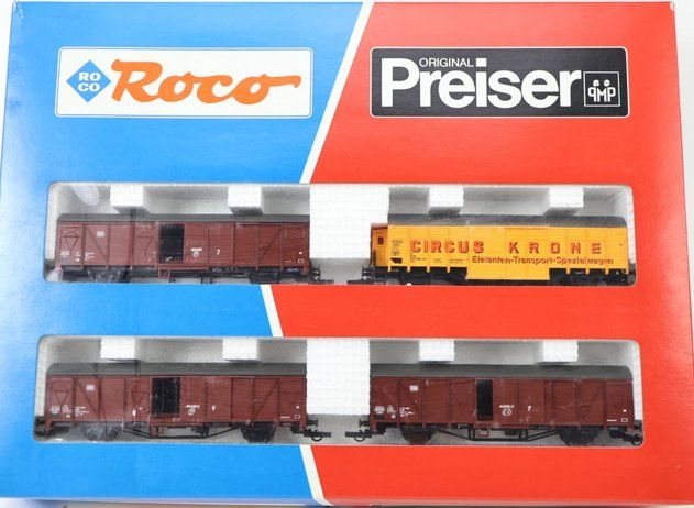 Roco 44009Neu"Zirkus Krone"4Güterwg.Grosstier,DB,DC,OVP,Zub. (Neu und ...