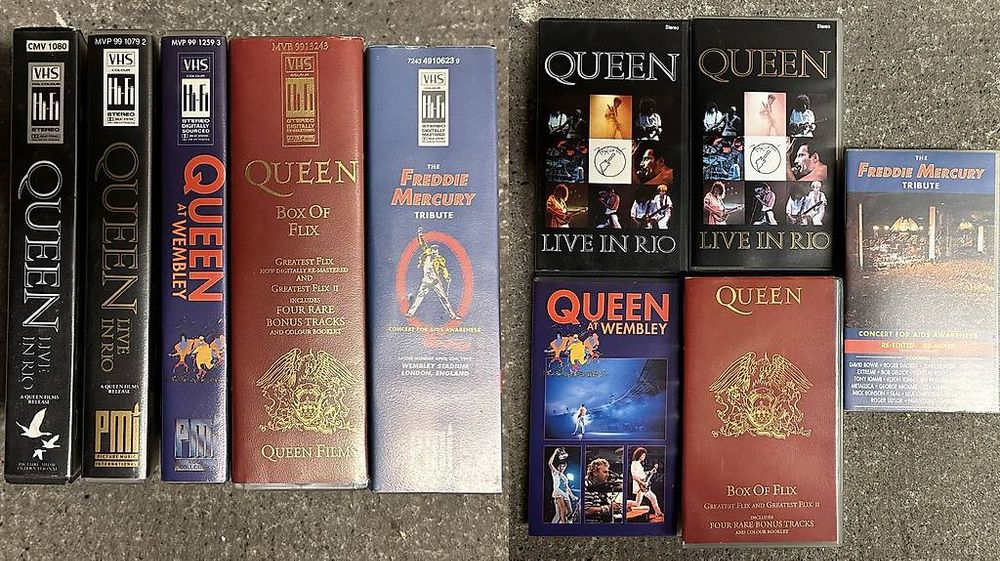 queen vhs: rio, wembley, box of flix, freddie tribute (Gebraucht) in ...