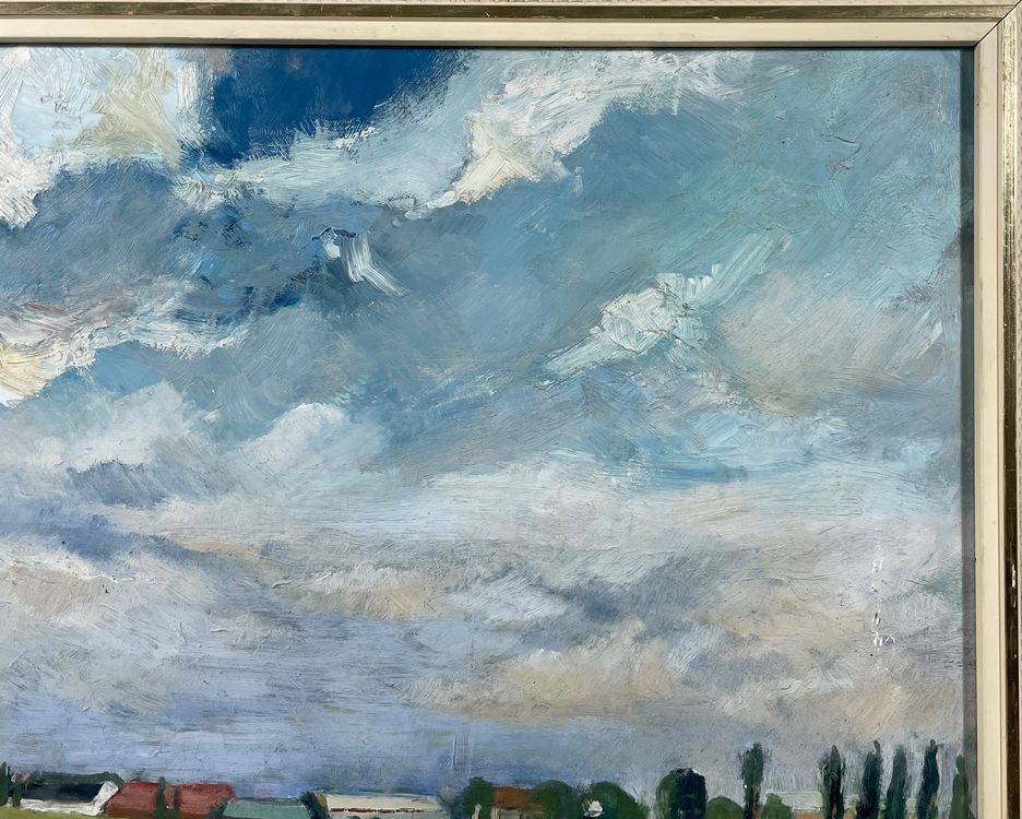 Grosses Feld Landschaft Gemälde unleserlich Signiert | Kaufen auf Ricardo