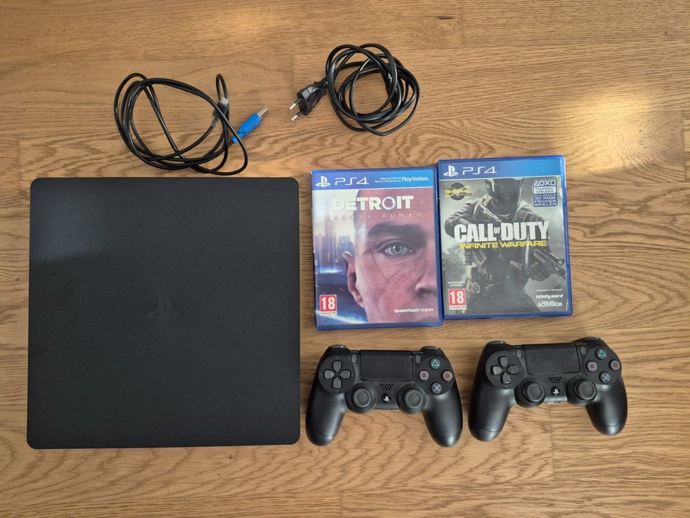 SONY Playstation 4 Slim 1TB mit 2 Controller + zwei Spiele | Kaufen auf Ricardo