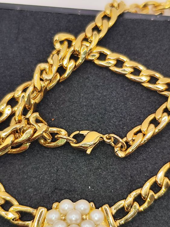 Vintage vergoldete Collier mit Perle 28,3gr Top (Gebraucht) in ...