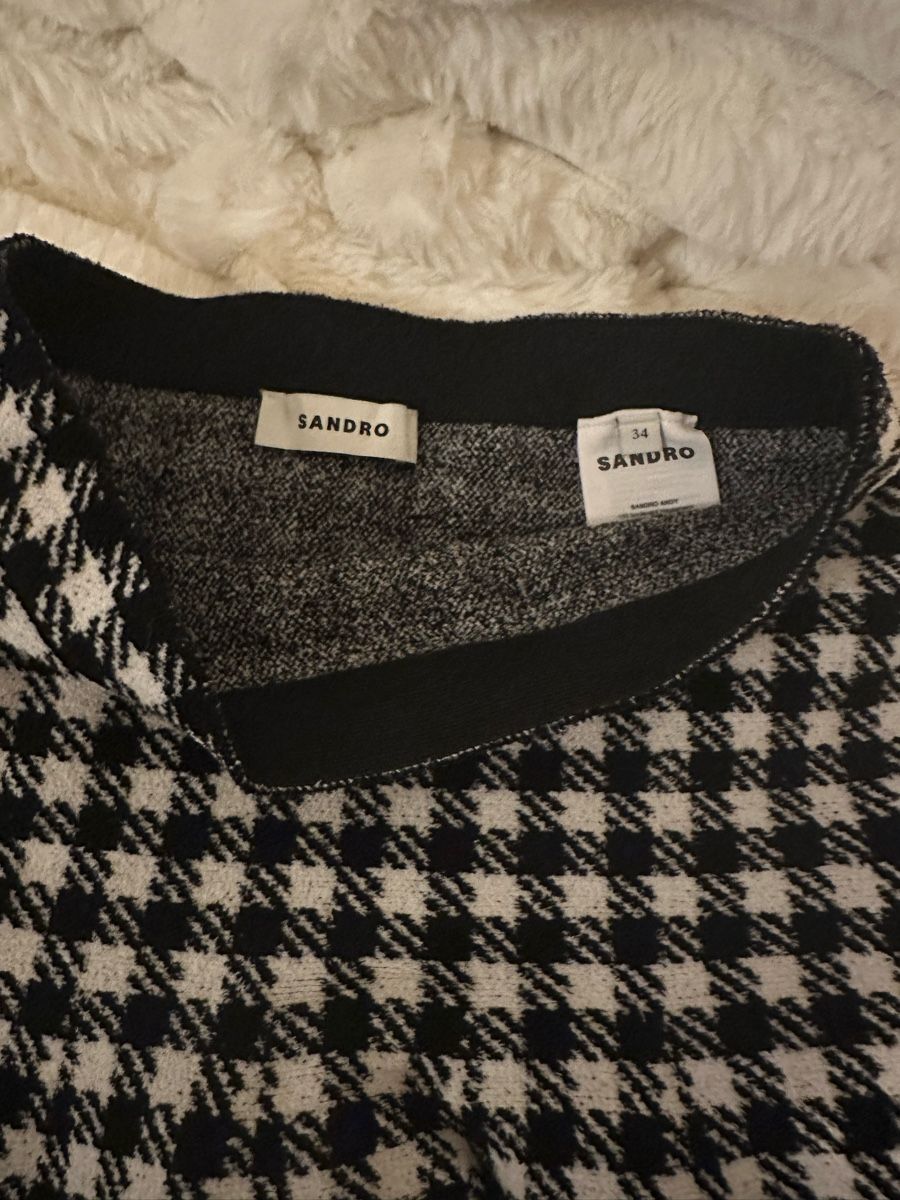 Jupe Sandro taille 34, motif pied-de-poule, hiver chic! (Neuf (Voir ...